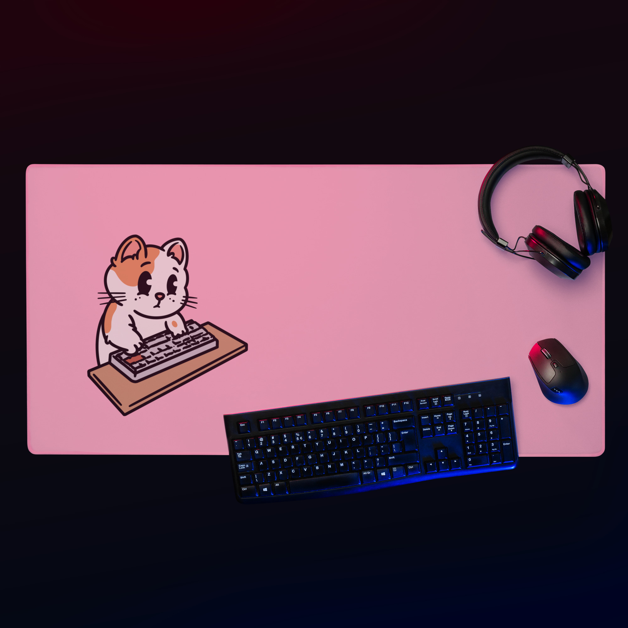 Cute Cat Typing Desk Mat - Mech Keybs